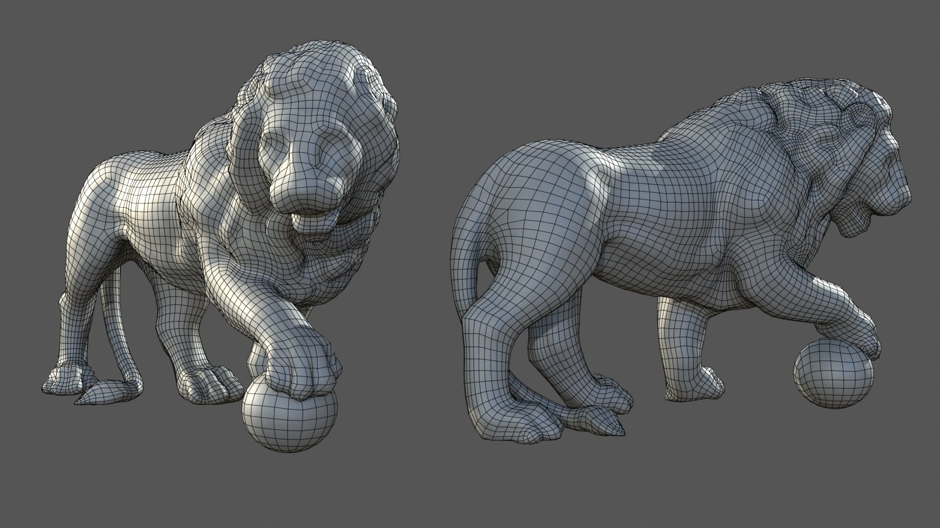 Lion Statue Model - TurboSquid 2343830