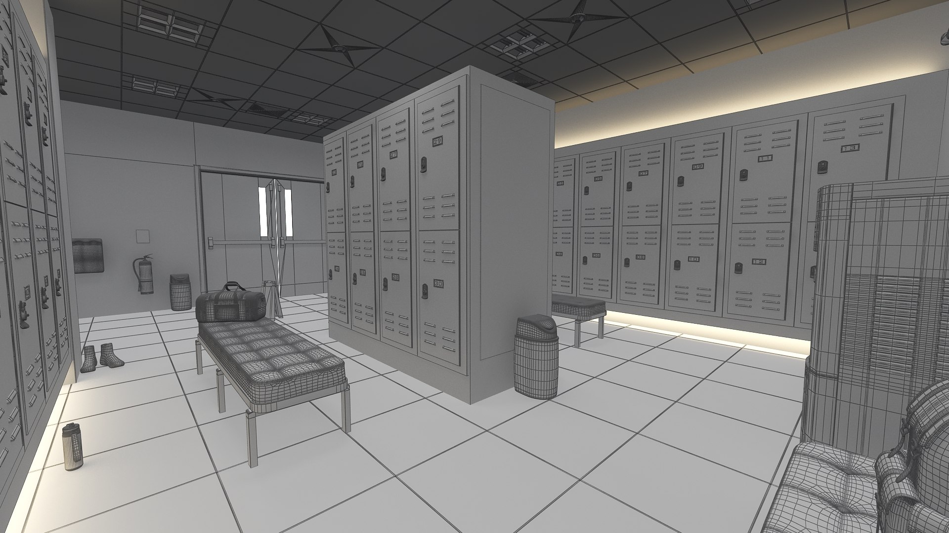 Locker Room Collection 3 in 1 model - TurboSquid 1967120
