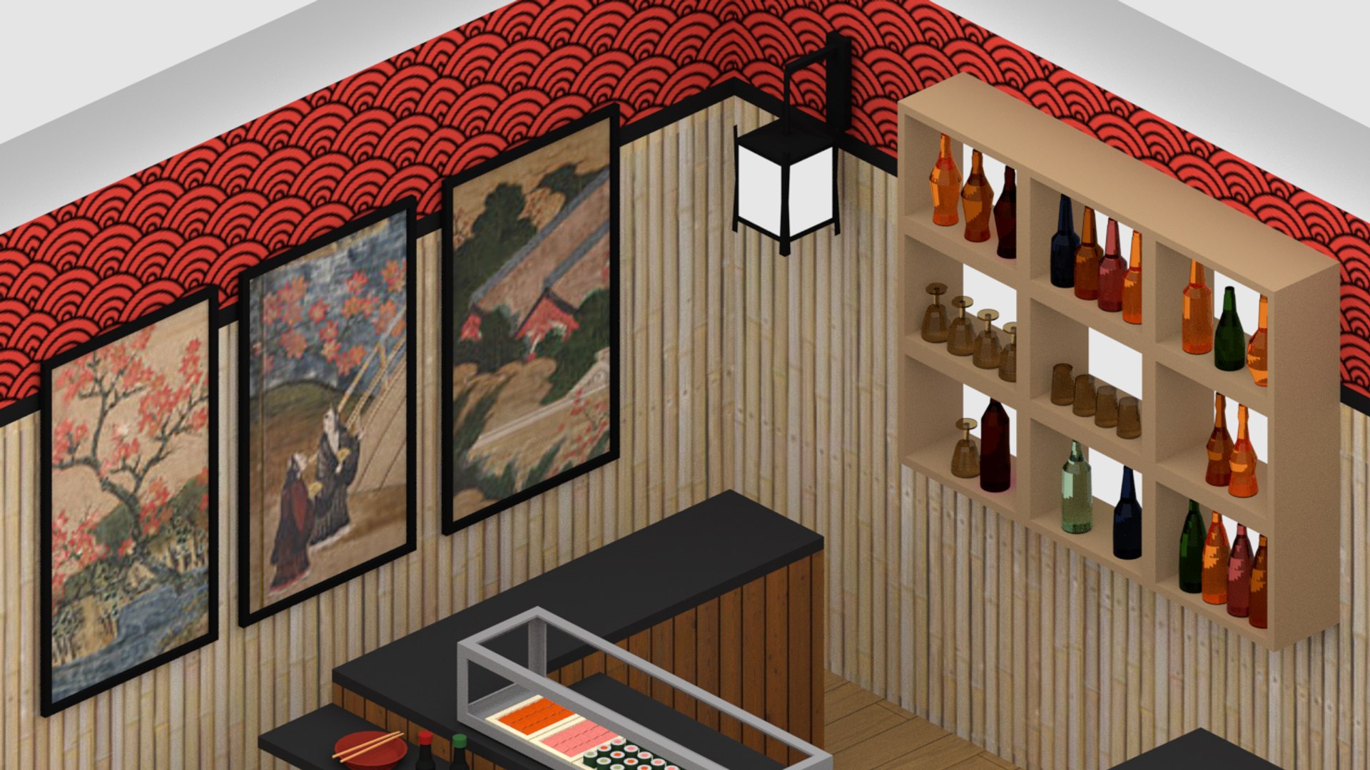 3D Japanese Restaurant Model - TurboSquid 1276548