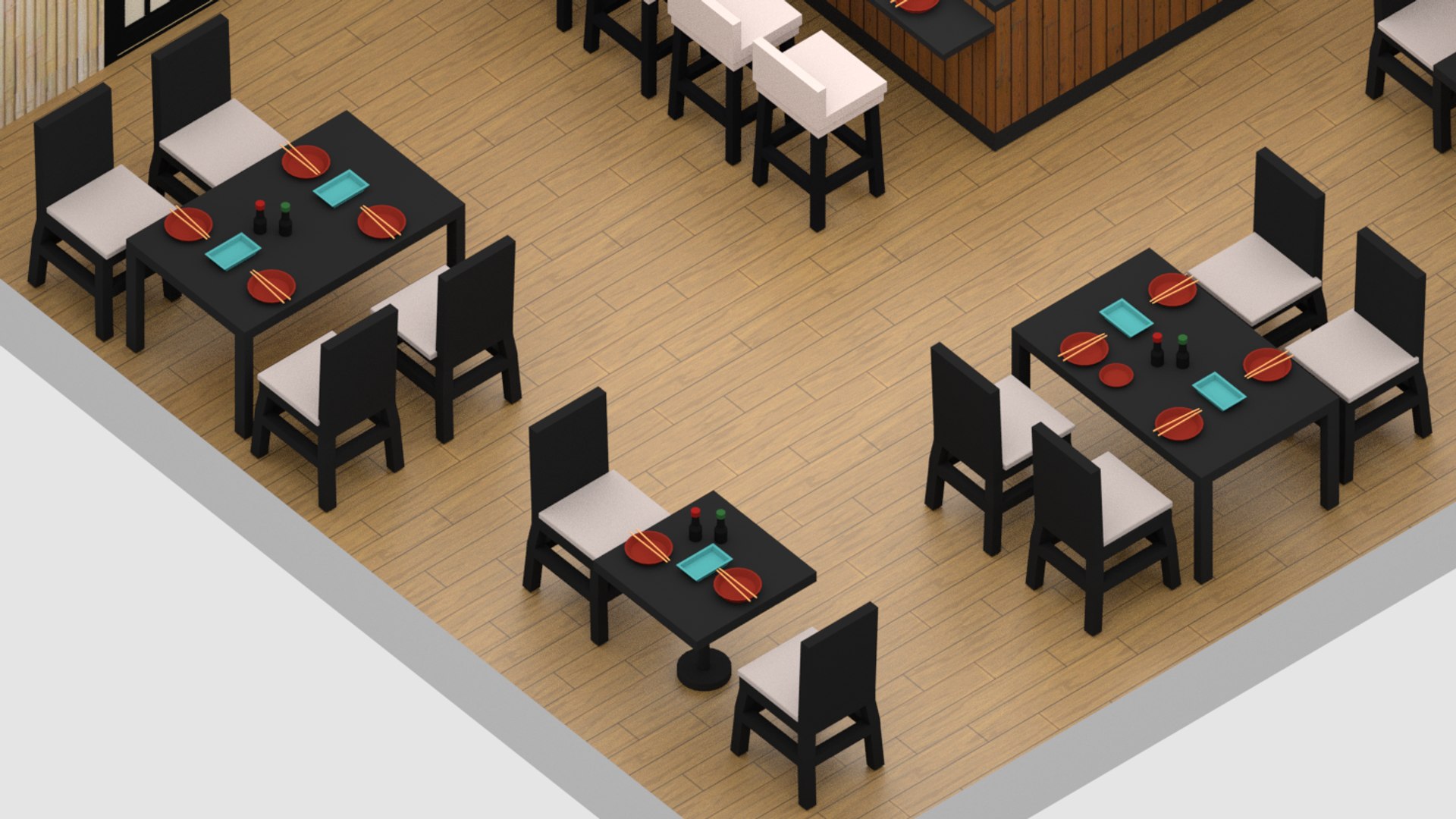 3D Japanese Restaurant Model - TurboSquid 1276548