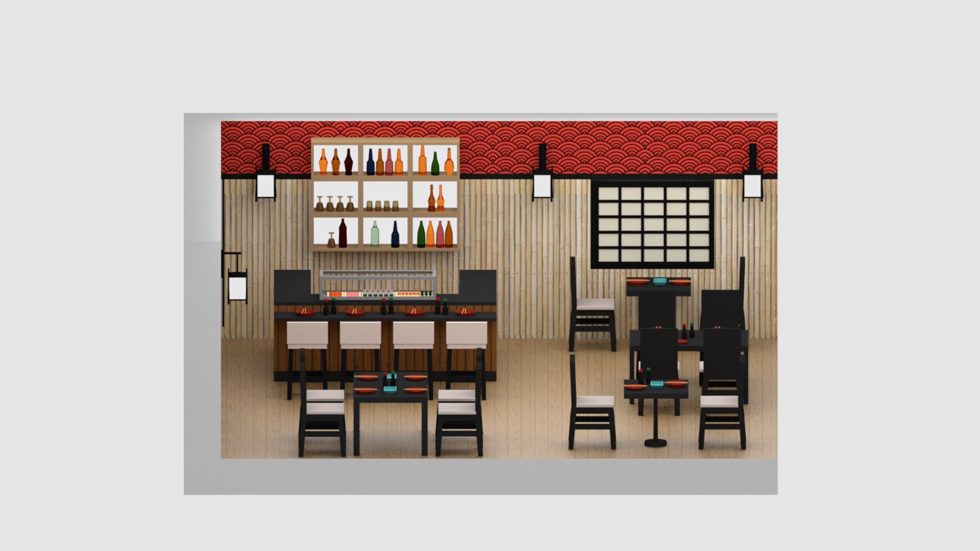 3D Japanese Restaurant Model - TurboSquid 1276548