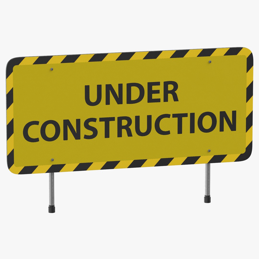 3D Construction Sign - TurboSquid 1390981