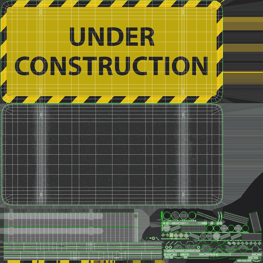 3D Construction Sign - TurboSquid 1390981
