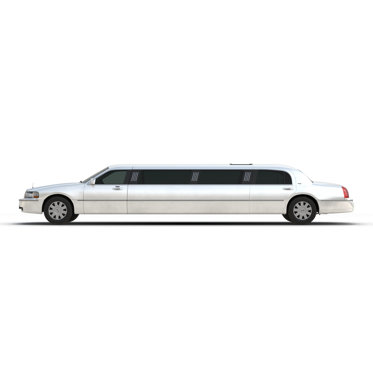 3d model stretch car limousine white