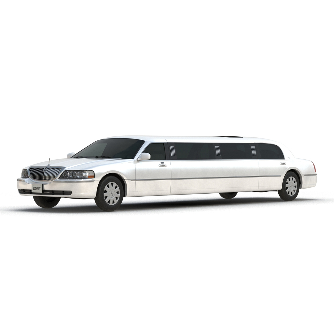 3d model stretch car limousine white