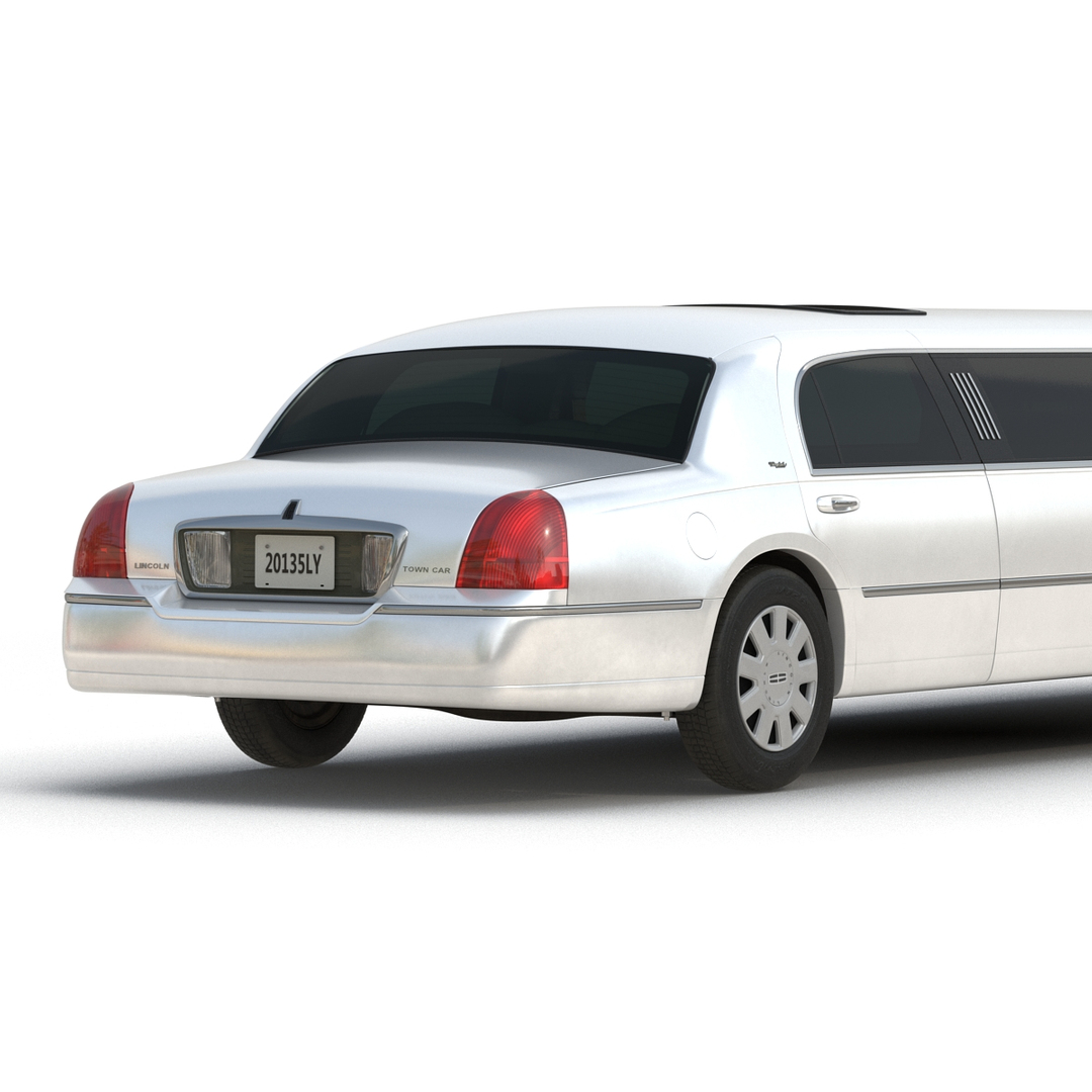 3d model stretch car limousine white