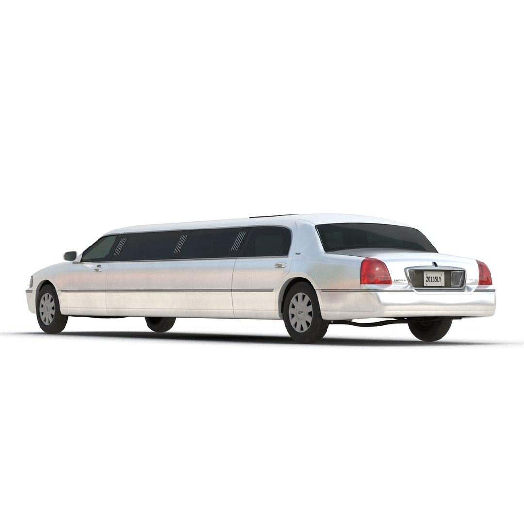 3d model stretch car limousine white