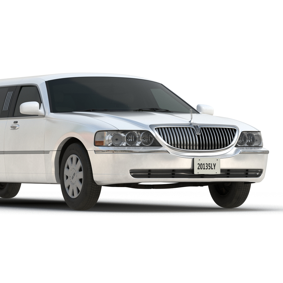 3d model stretch car limousine white