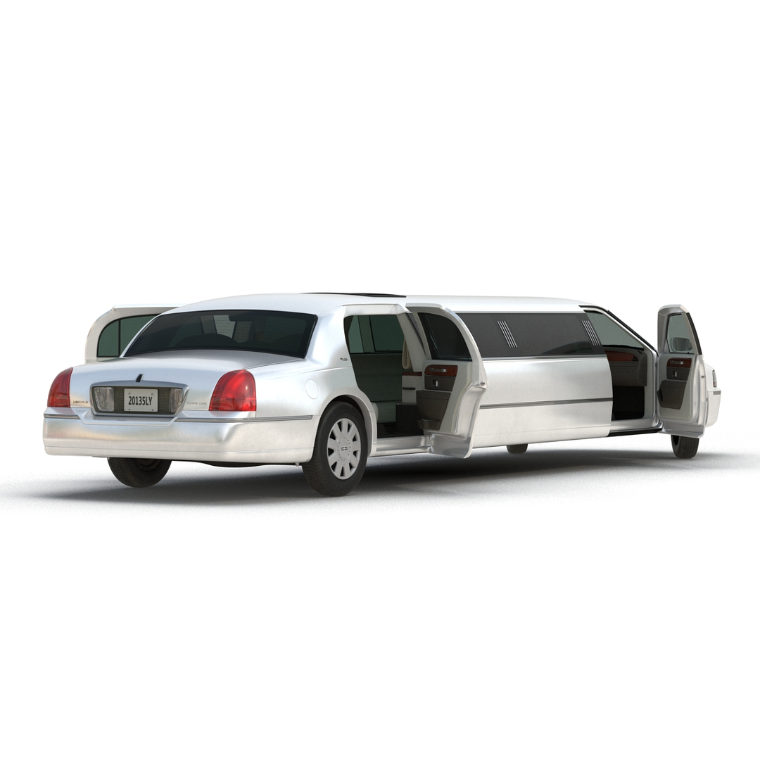 3d model stretch car limousine white