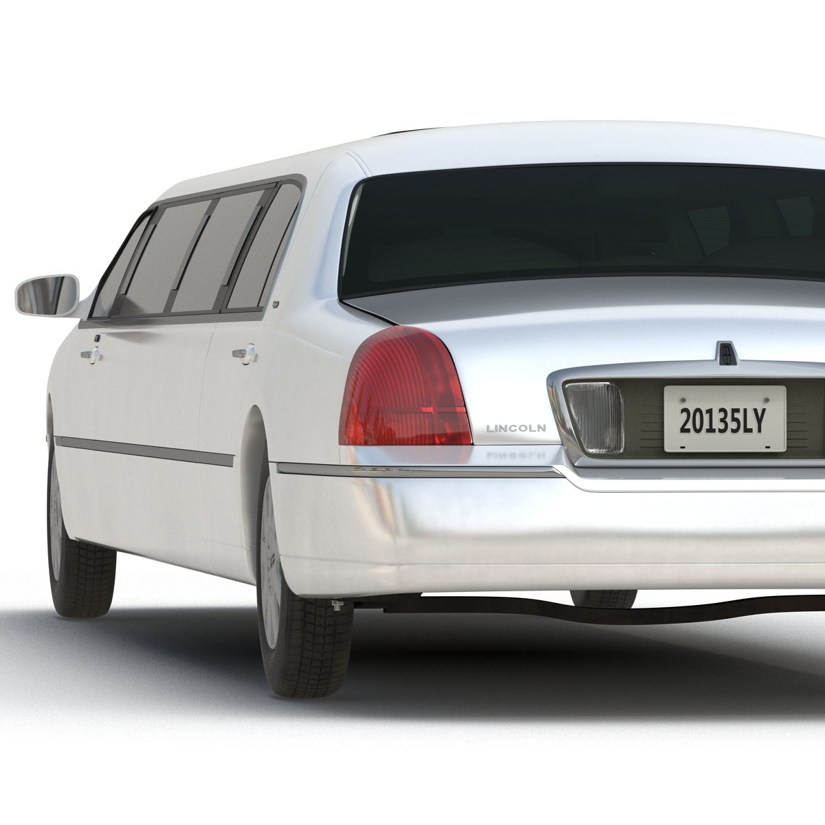 3d model stretch car limousine white