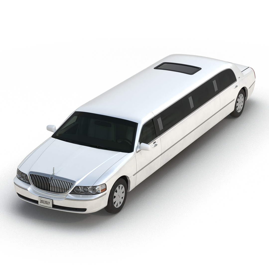 3d model stretch car limousine white