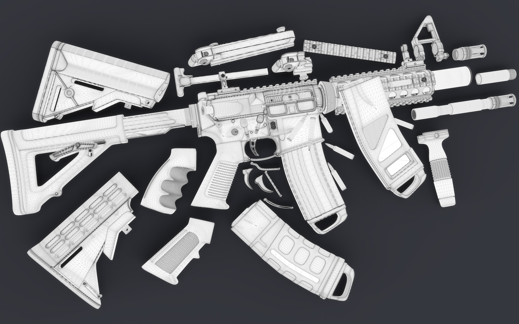 M4a1 Customize Weapons 3D Model - TurboSquid 1614049