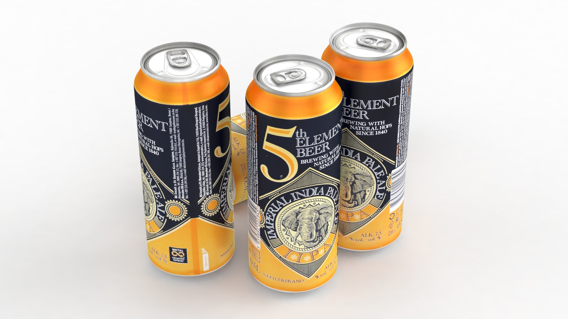 Beer Can 5th Element Imperial India Pale Ale 500ml 2024 3D Model ...