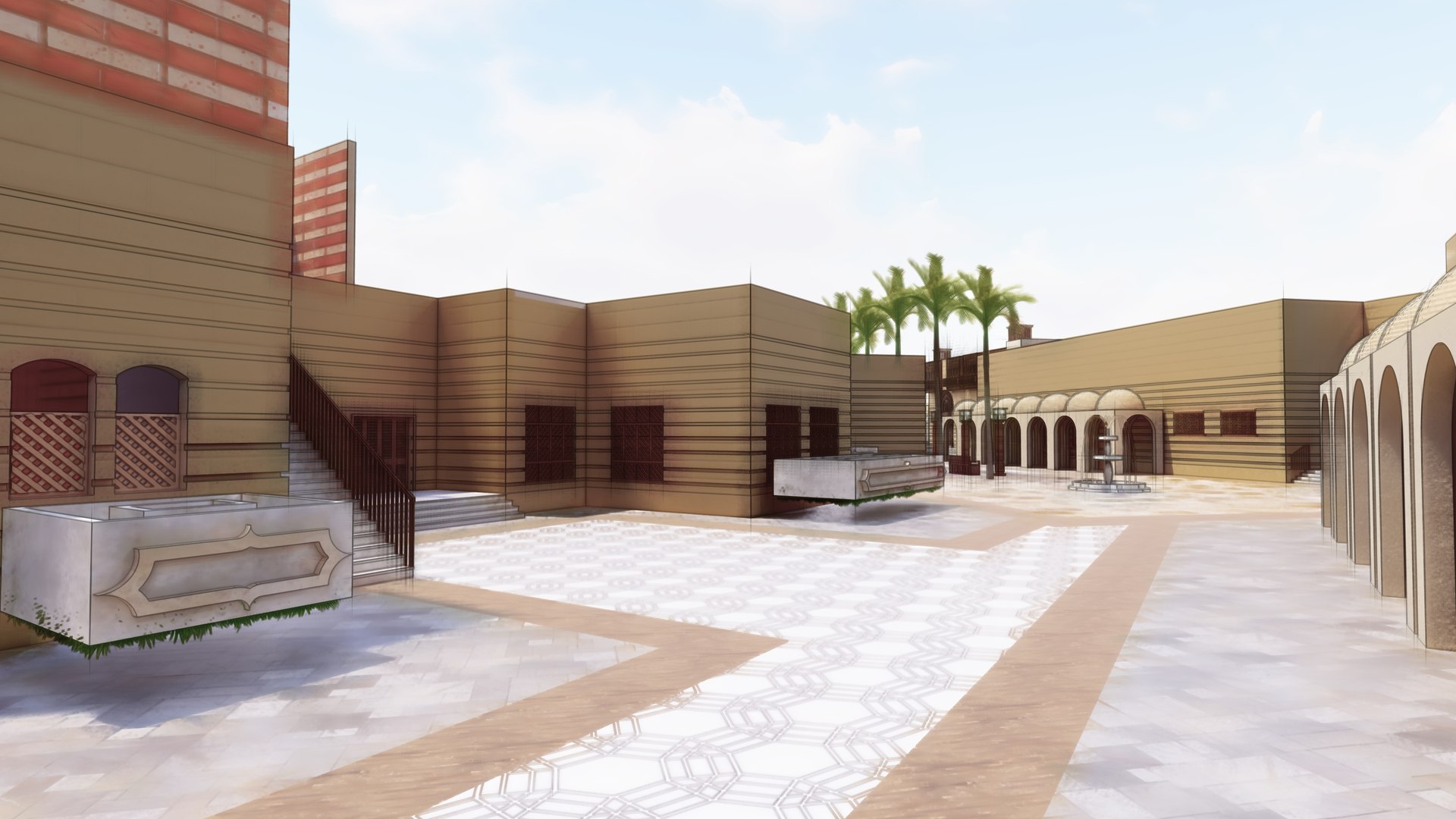 3D Islamic Cultural Center Model - TurboSquid 2267459