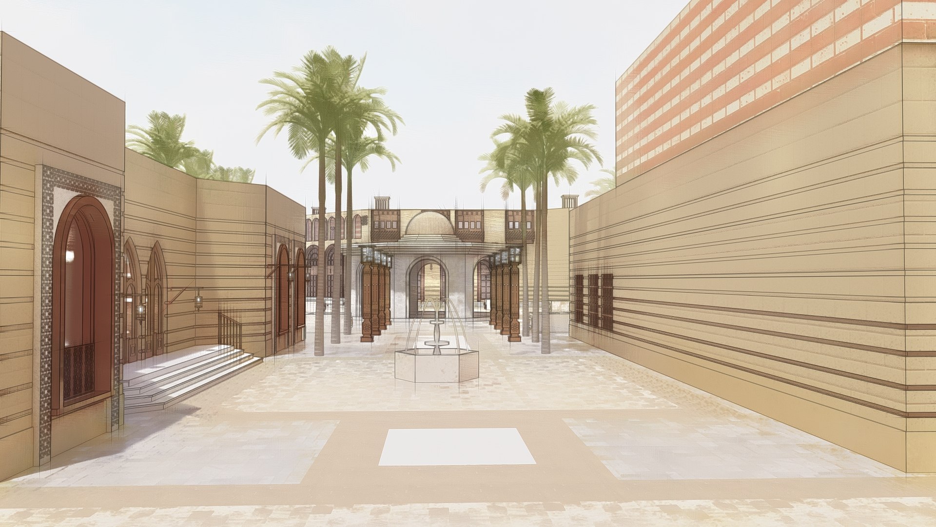 3D Islamic Cultural Center Model - TurboSquid 2267459