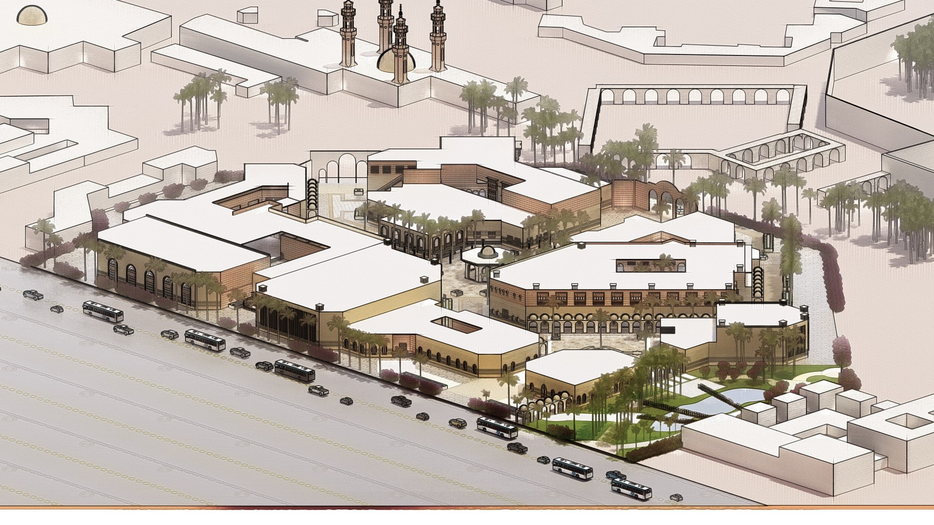 3D Islamic Cultural Center Model - TurboSquid 2267459