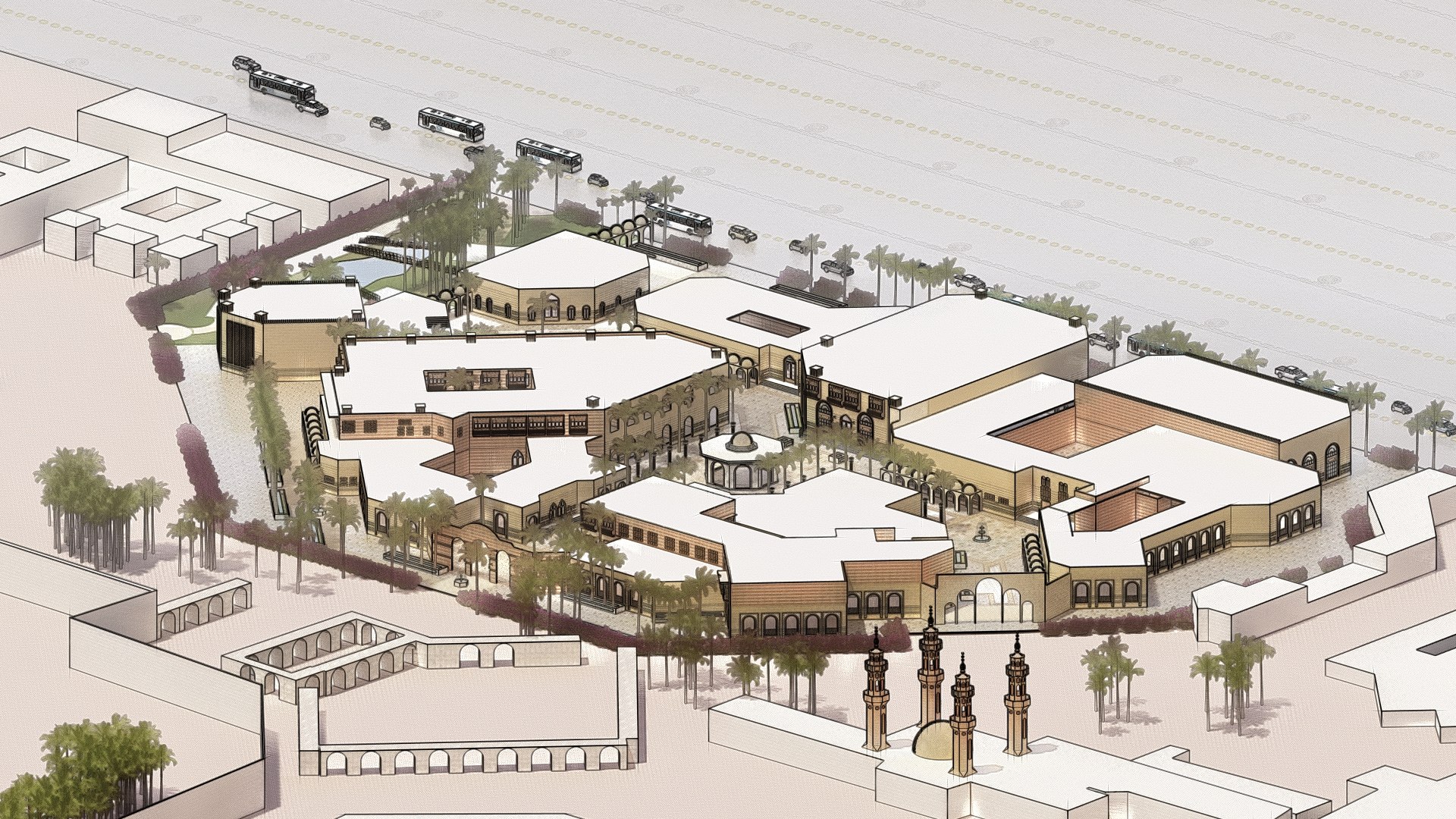 3D Islamic Cultural Center Model - TurboSquid 2267459