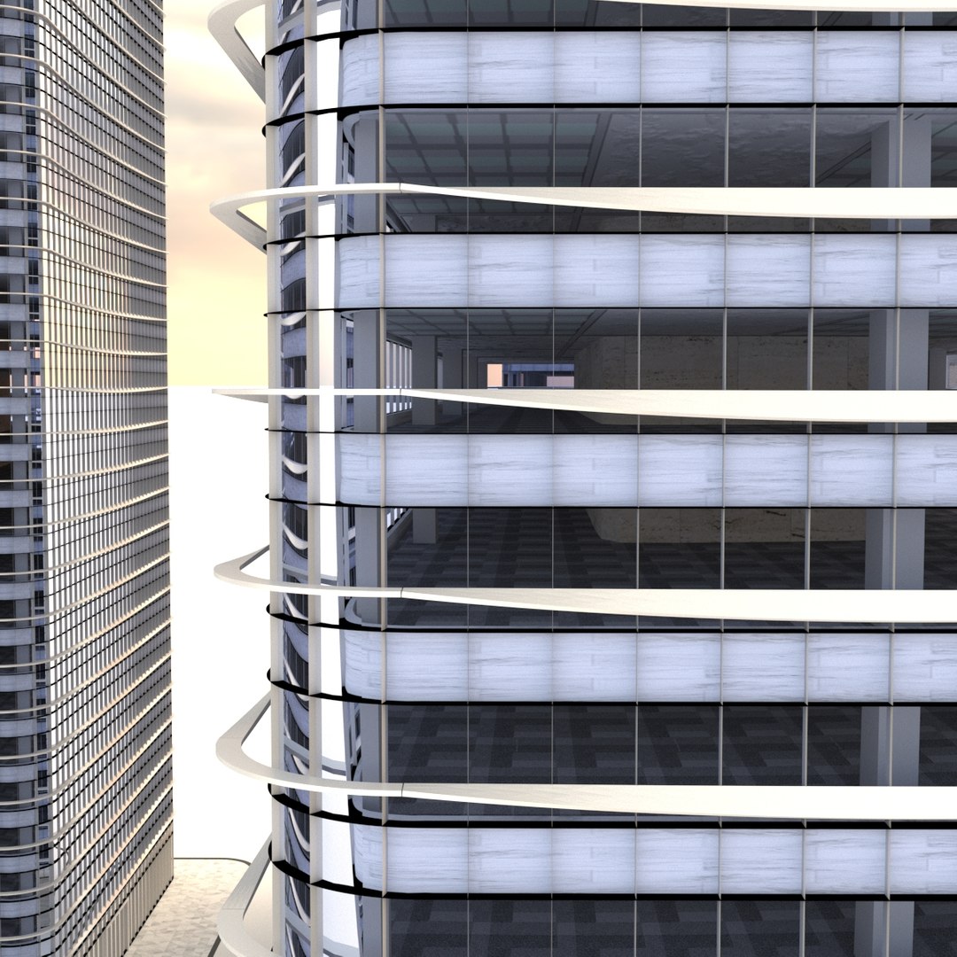 3D Modern Office Building Tower Package model - TurboSquid 2111874