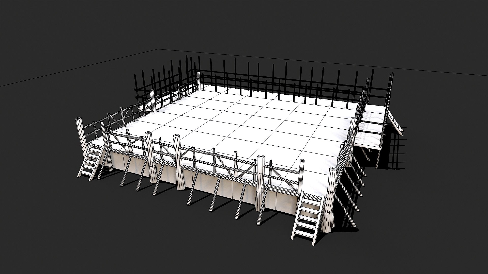 Medieval Wooden Fight Arena Ring 3D Model - TurboSquid 2359596
