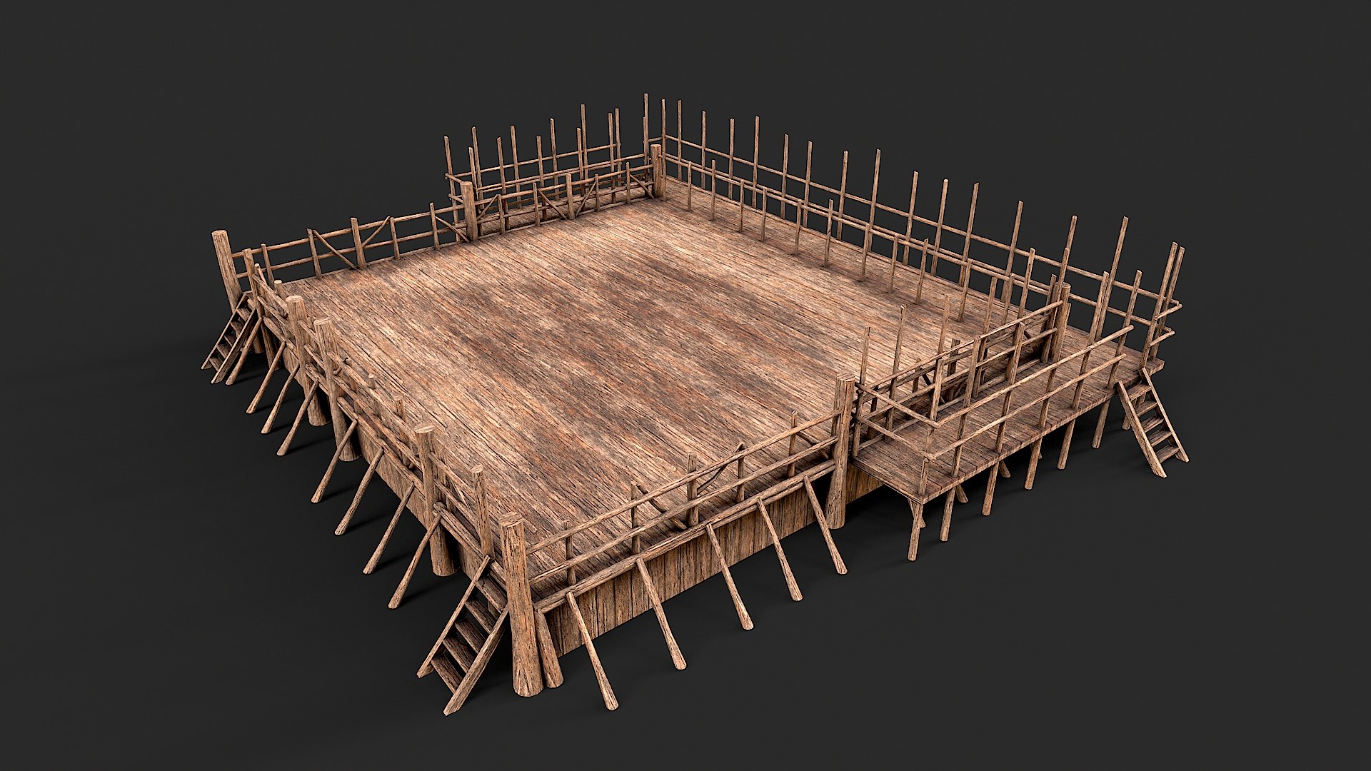 Medieval Wooden Fight Arena Ring 3D Model - TurboSquid 2359596