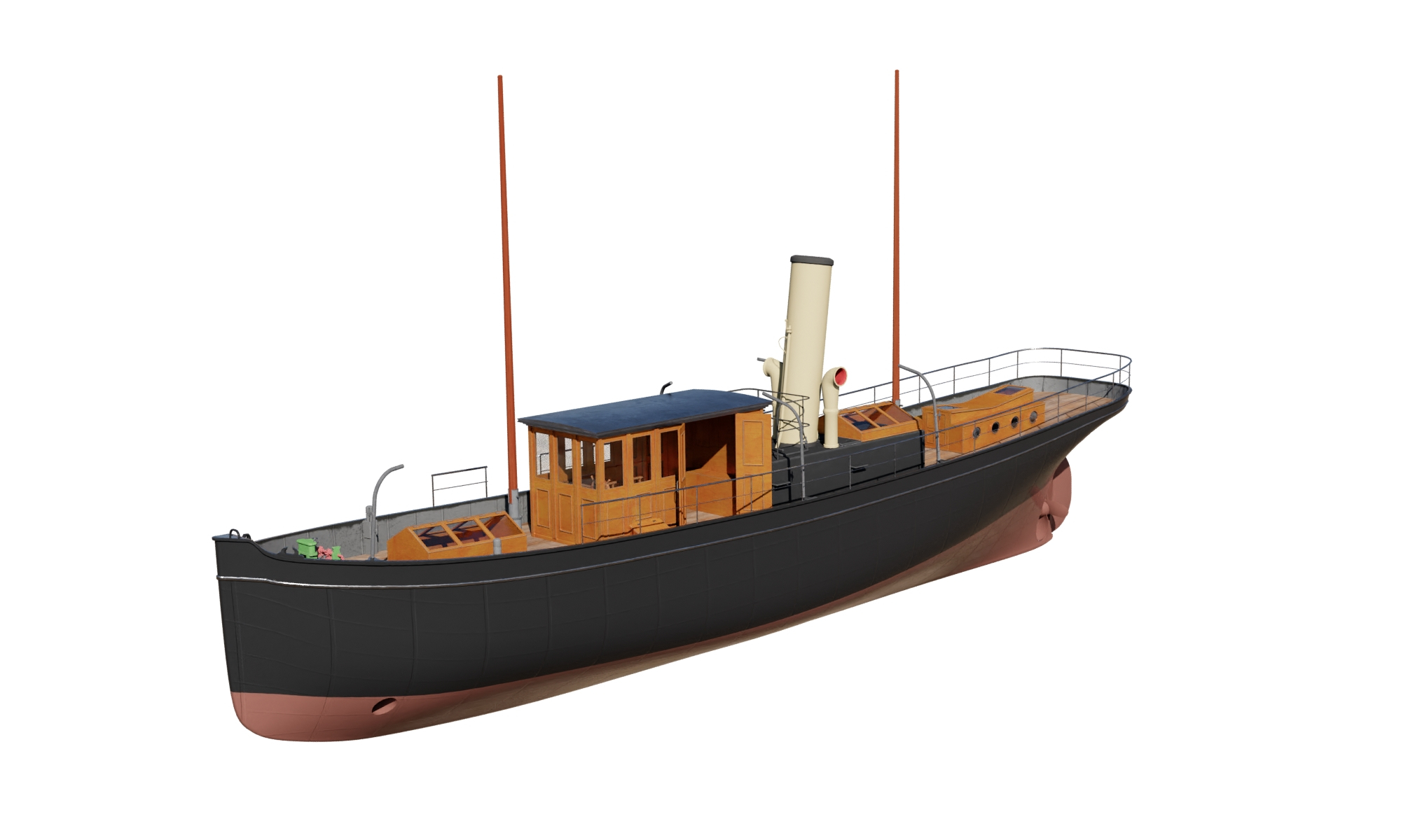 modelo 3d Barco de vapor - TurboSquid 1974576
