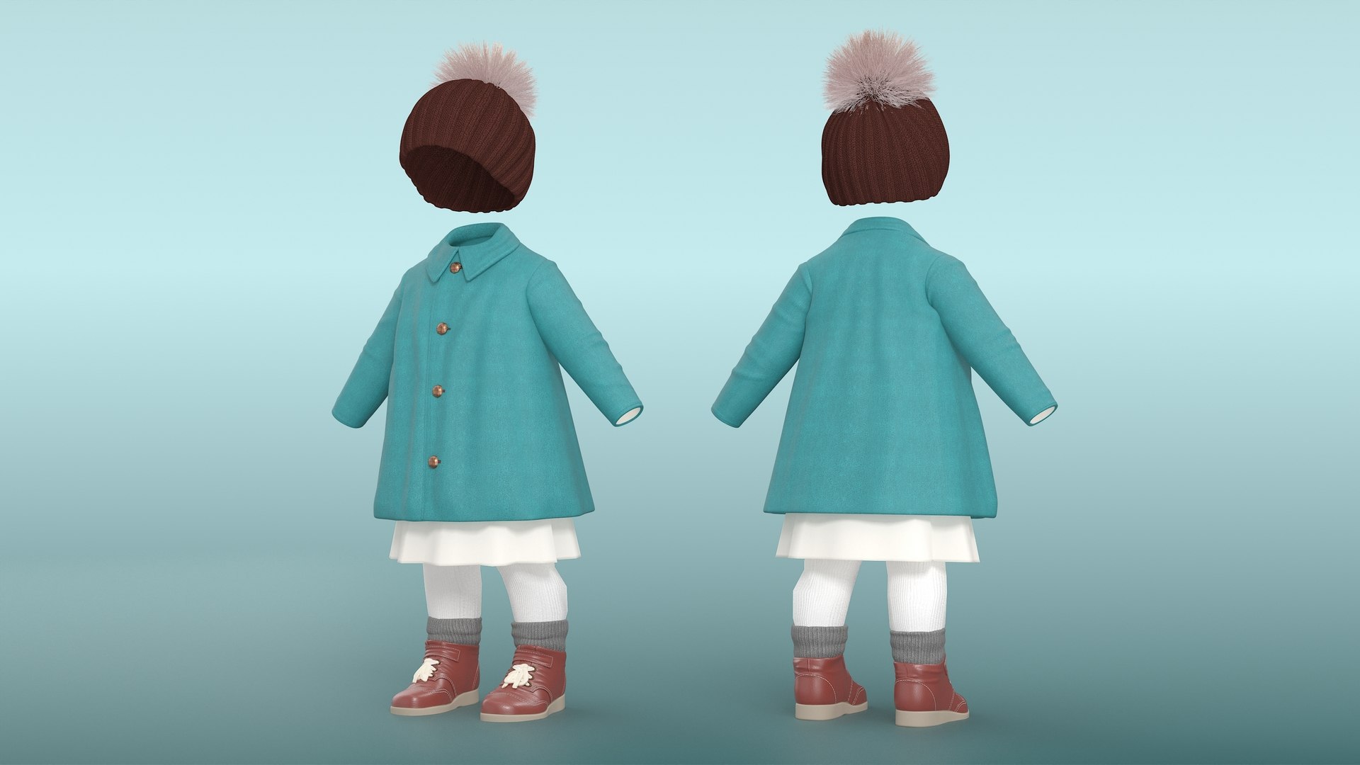 3D Baby Girl With Baby Clothes Collection - TurboSquid 2304696