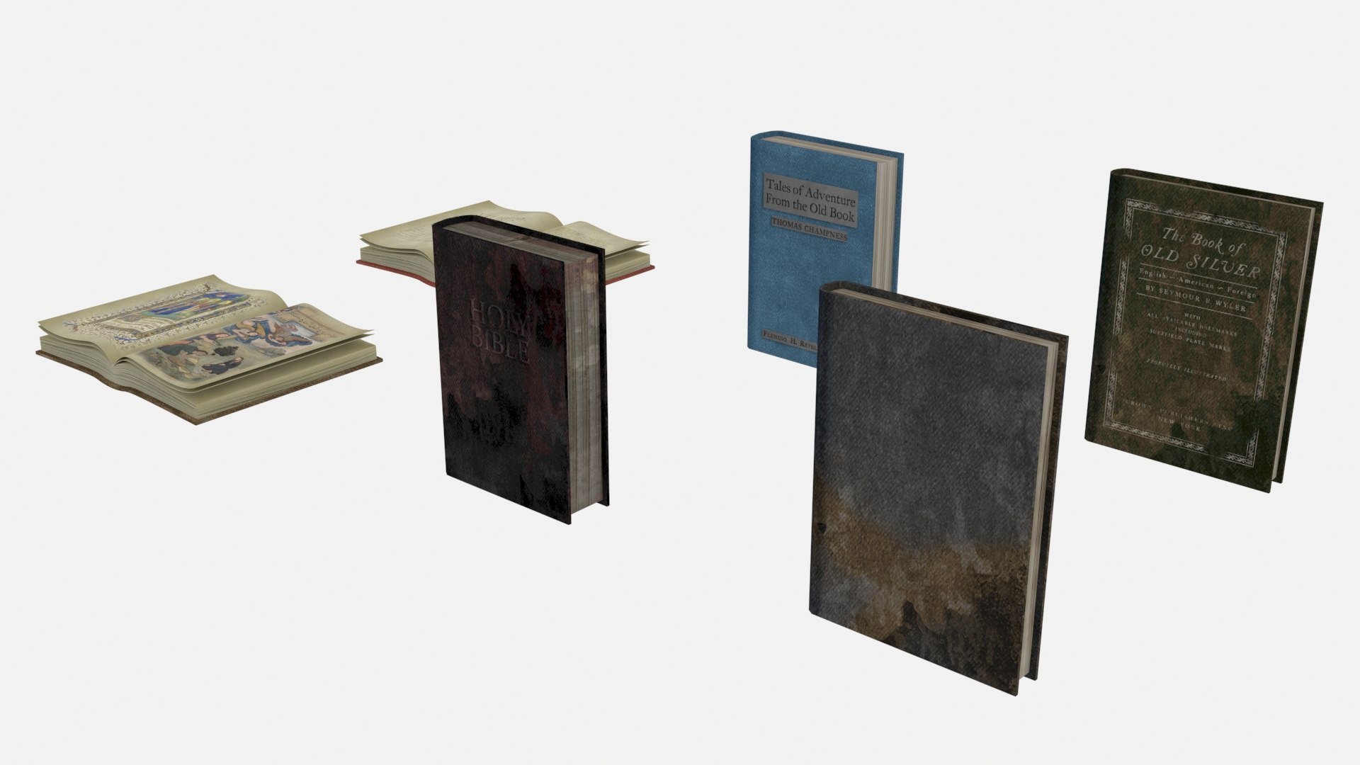 3D Old Ancient Books Model - TurboSquid 2051136