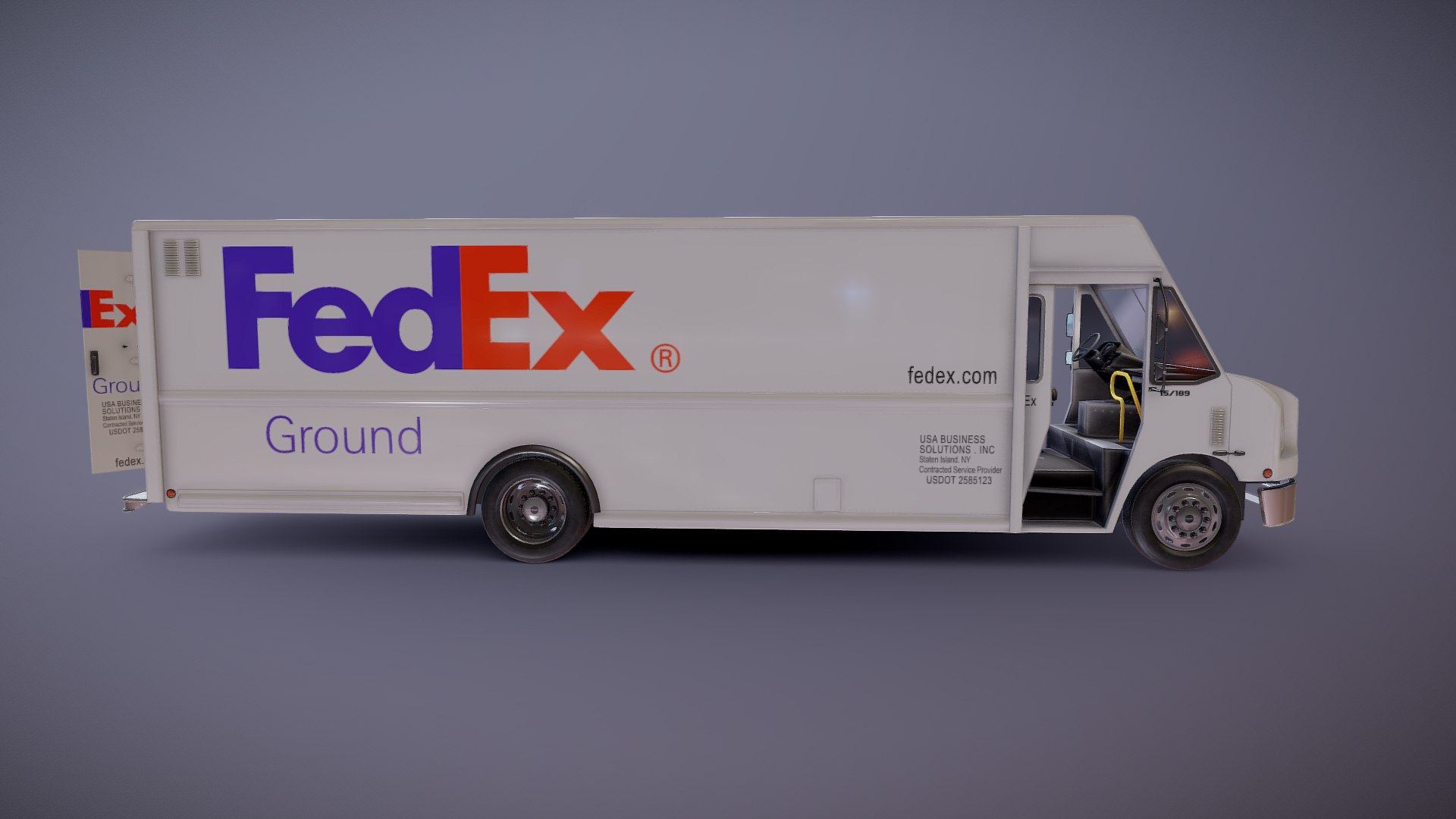 3D Freightliner FedEx boxvan PBR model - TurboSquid 1993699