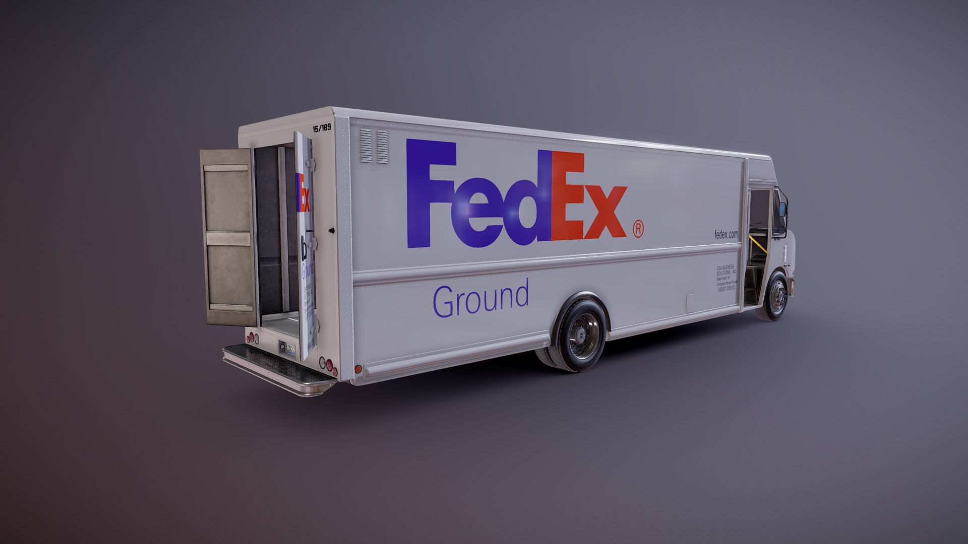 3D Freightliner FedEx boxvan PBR model - TurboSquid 1993699