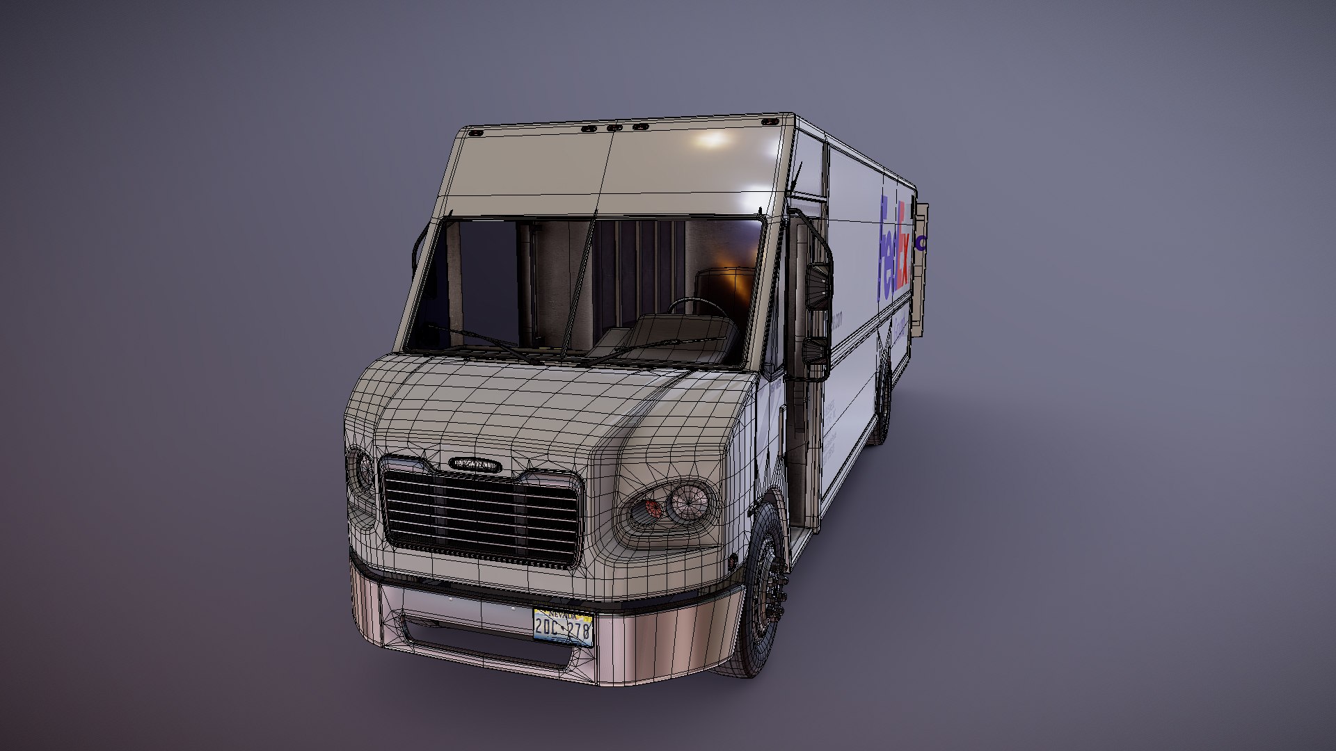 3D Freightliner FedEx boxvan PBR model - TurboSquid 1993699