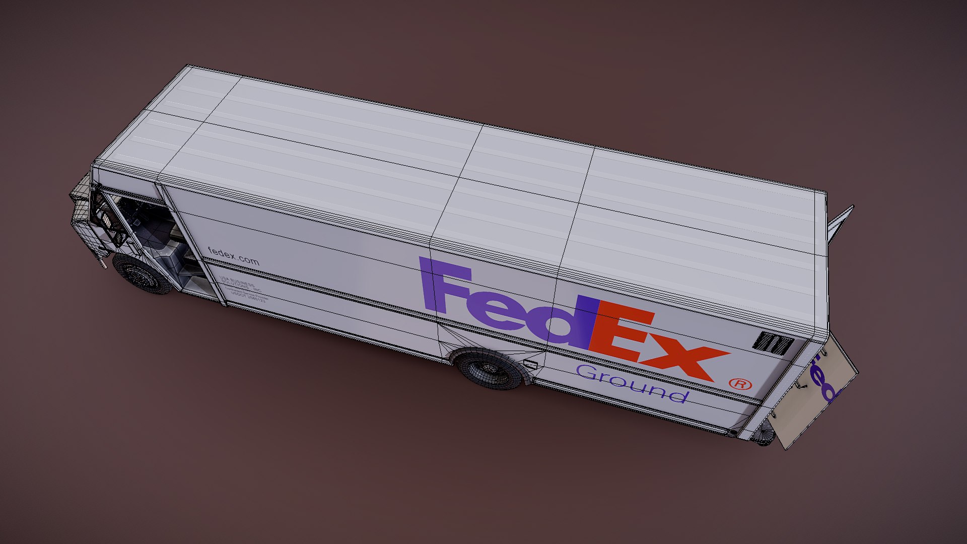 3D Freightliner FedEx boxvan PBR model - TurboSquid 1993699