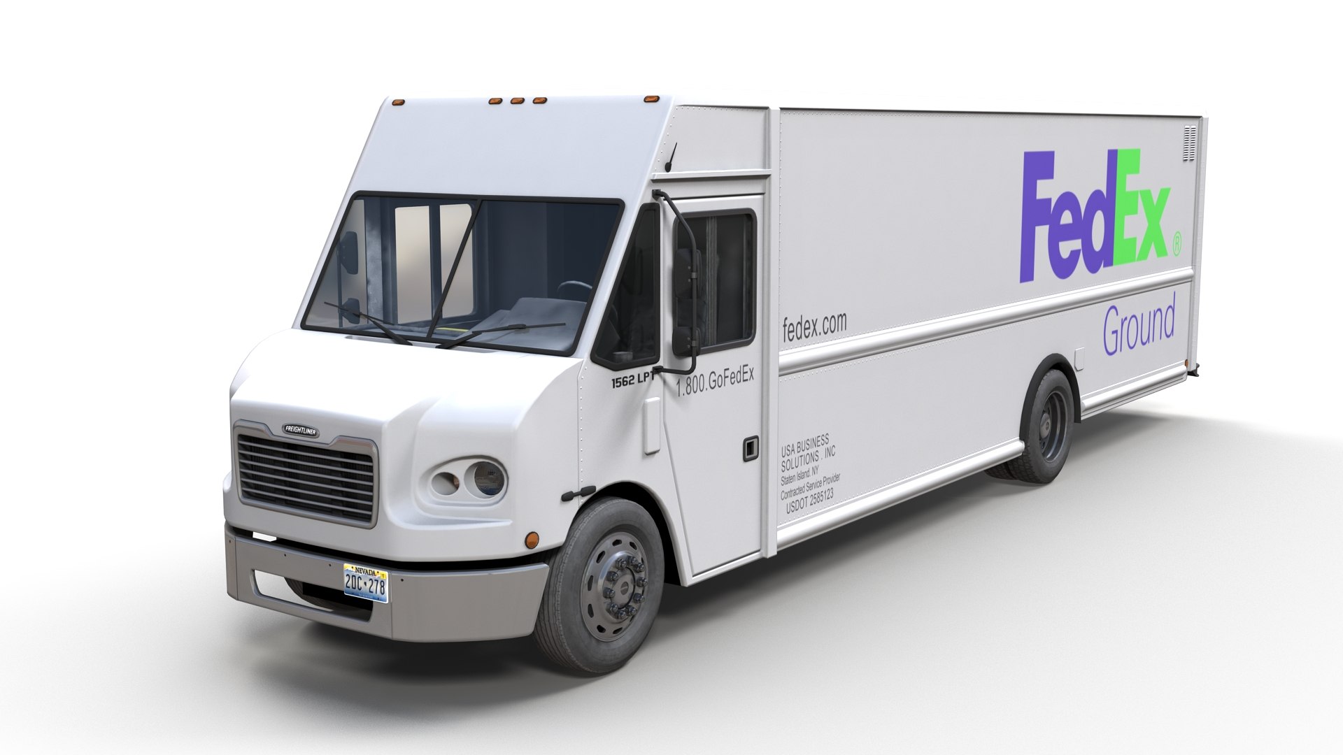 3D Freightliner FedEx boxvan PBR model - TurboSquid 1993699