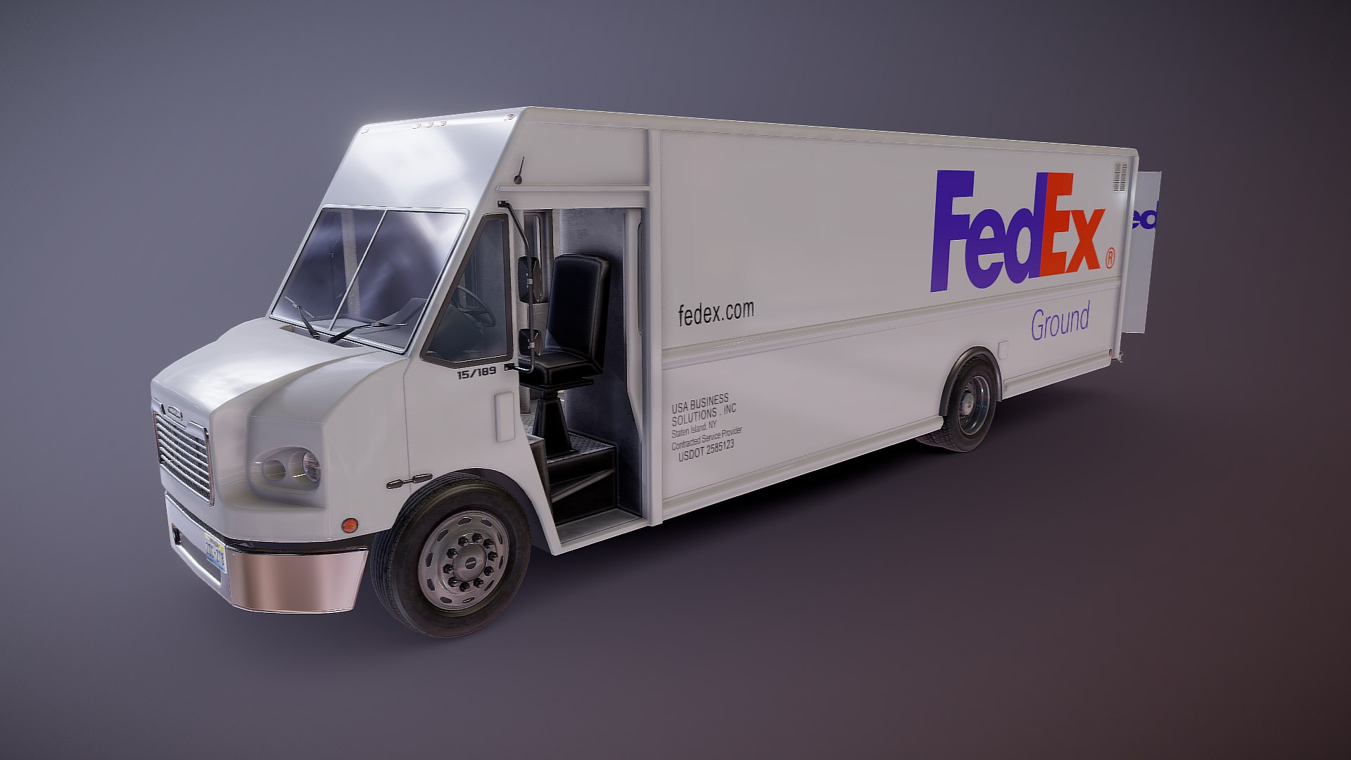 3D Freightliner FedEx boxvan PBR model - TurboSquid 1993699
