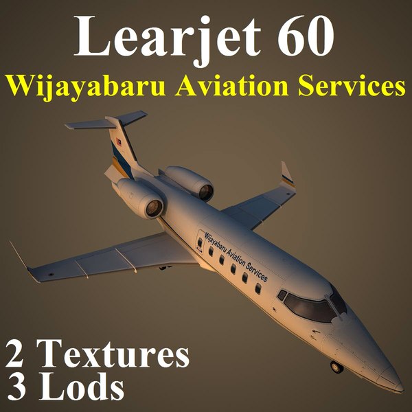 3d model learjet 60 basic