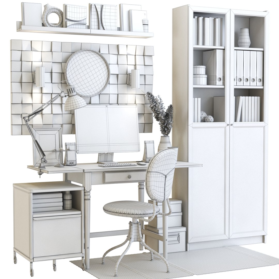 IKEA office workplace 132 3D model - TurboSquid 2162615