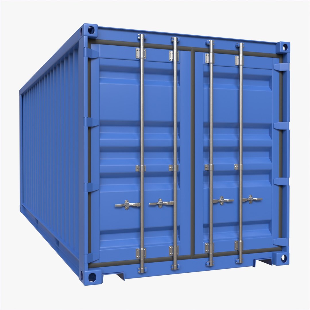3D Shipping Container Dry 20-foot Blue Model - TurboSquid 2027575
