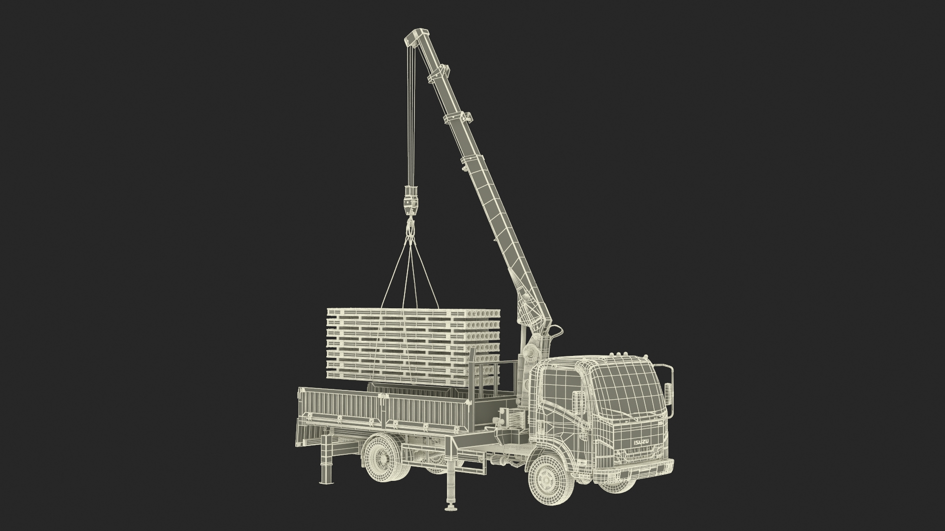 3D Manipulator Crane Isuzu NPR With Concrete Slabs Model - TurboSquid ...