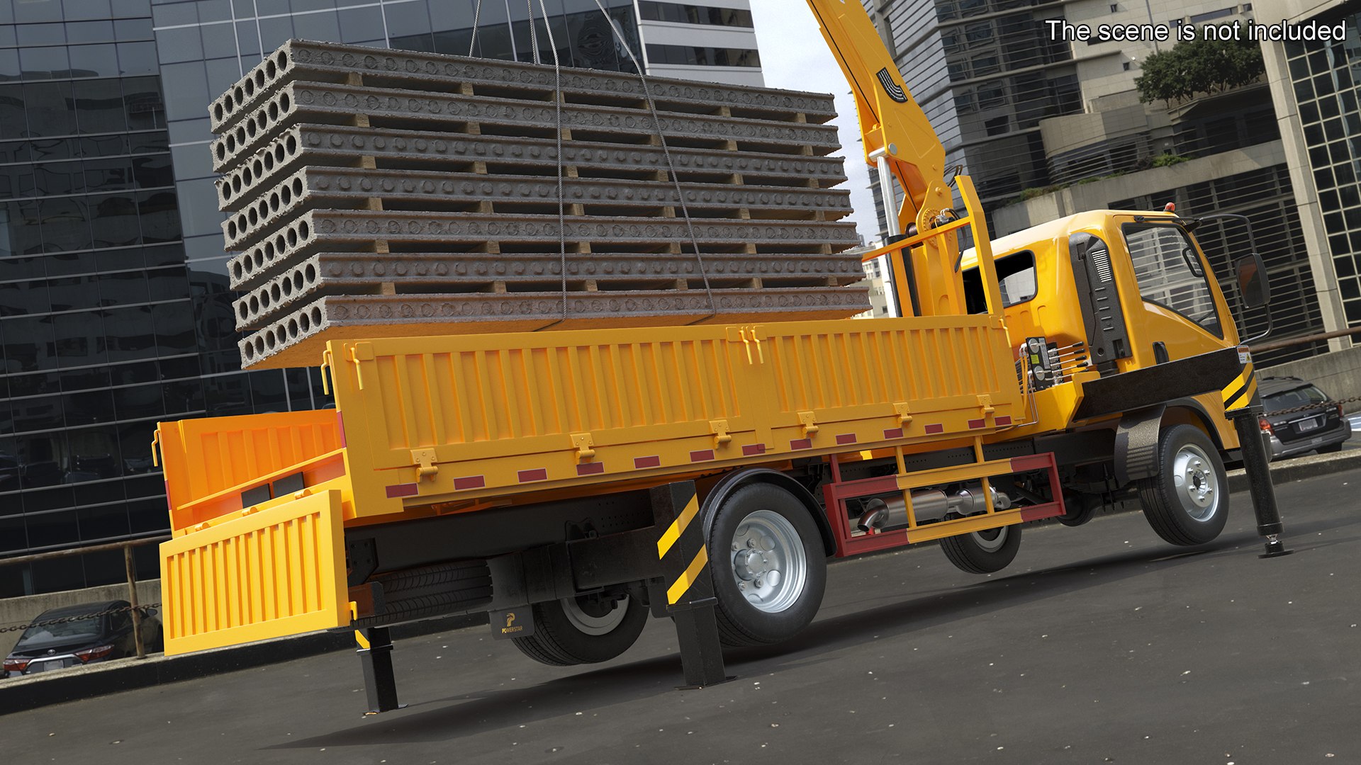 3D Manipulator Crane Isuzu NPR With Concrete Slabs Model - TurboSquid 2405785