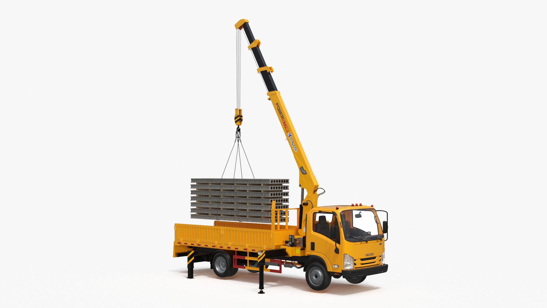 3D Manipulator Crane Isuzu NPR With Concrete Slabs Model - TurboSquid ...