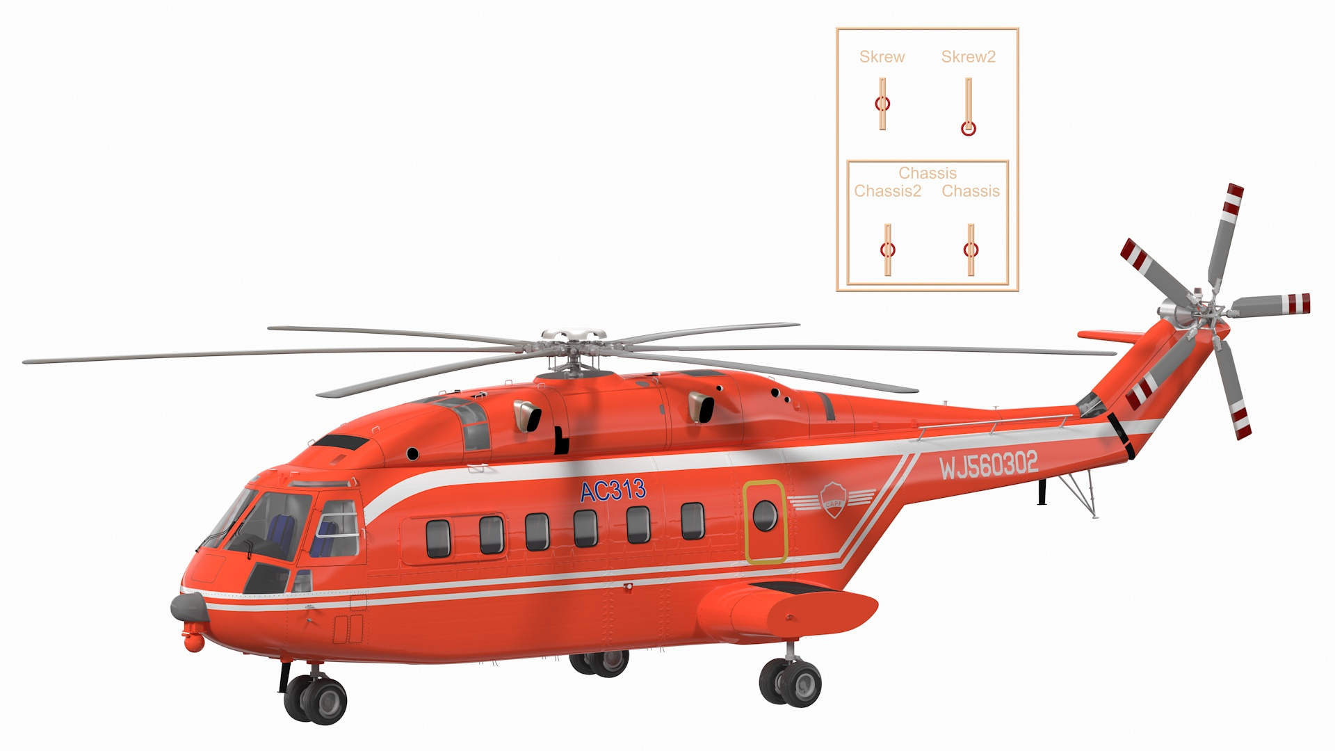 3D Avicopter Ac313 Attack Helicopter - TurboSquid 1495155