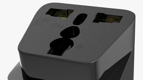 3D Type J Universal Plug Adapter Black - TurboSquid 1839187