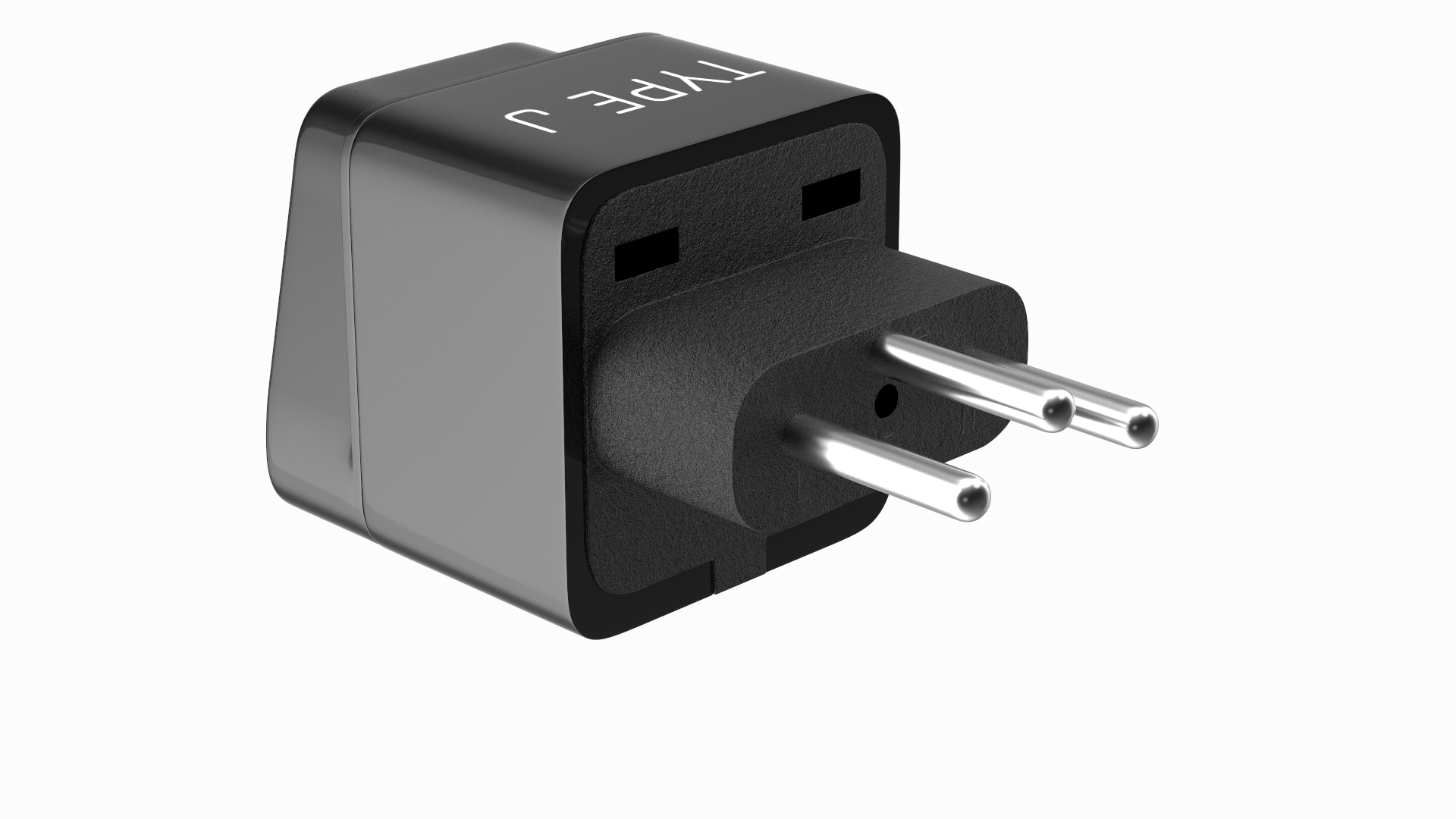 modelo 3d Adaptador de enchufe universal tipo J negro - TurboSquid 1839187