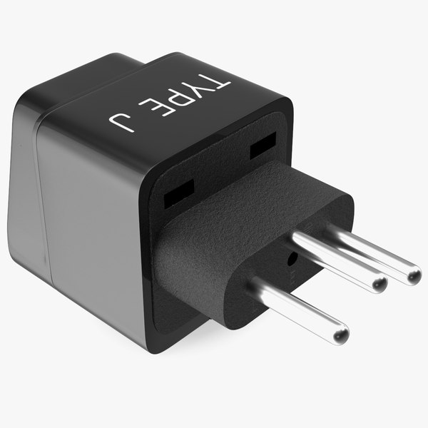 3D Type J Universal Plug Adapter Black - TurboSquid 1839187