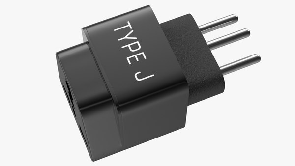 3D Type J Universal Plug Adapter Black - TurboSquid 1839187