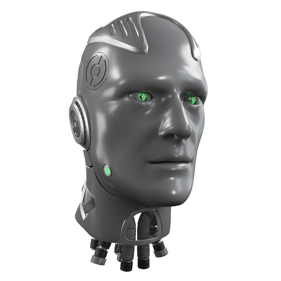 Male Robot Head Grey 3D Model - TurboSquid 2239433