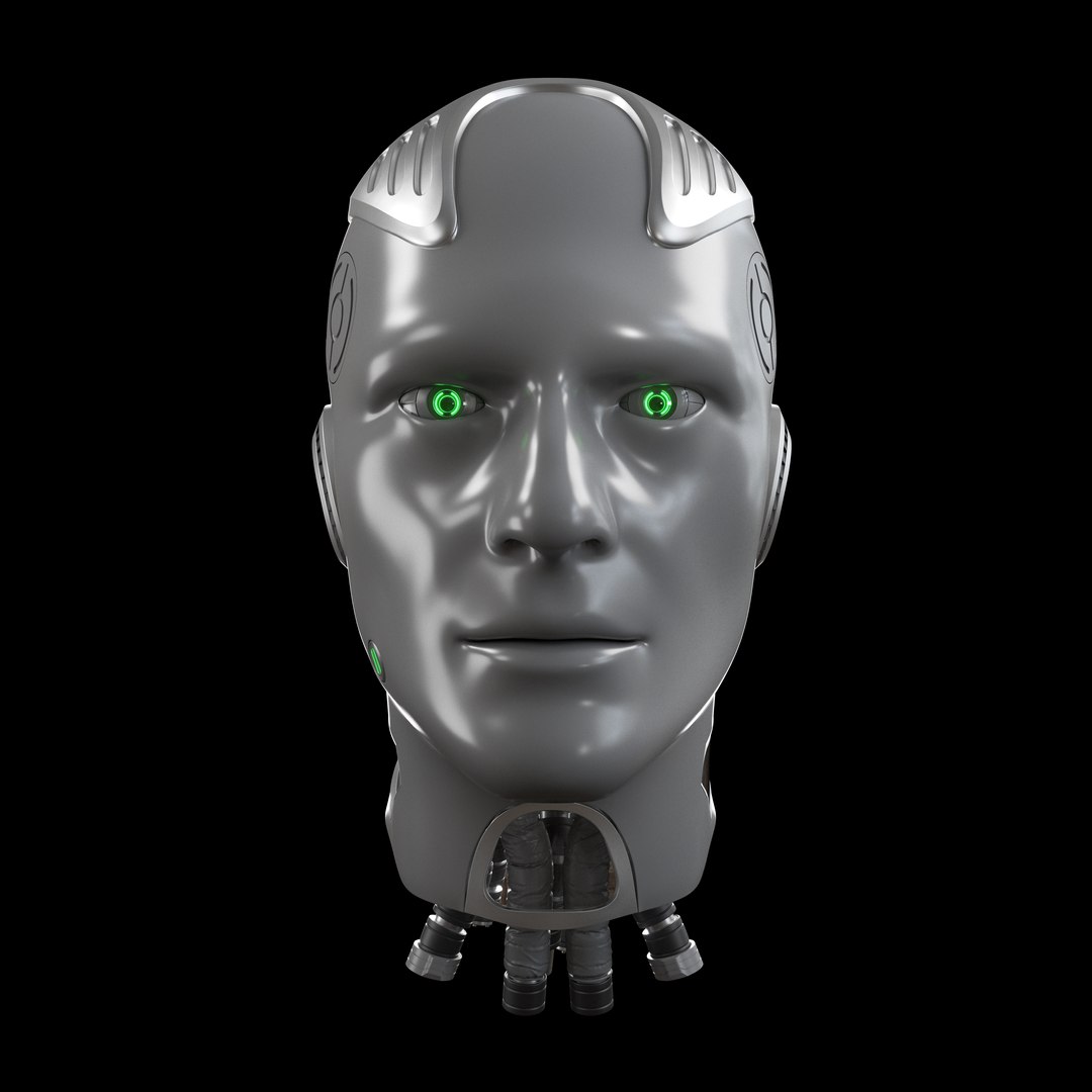 Male Robot Head Grey 3D Model - TurboSquid 2239433