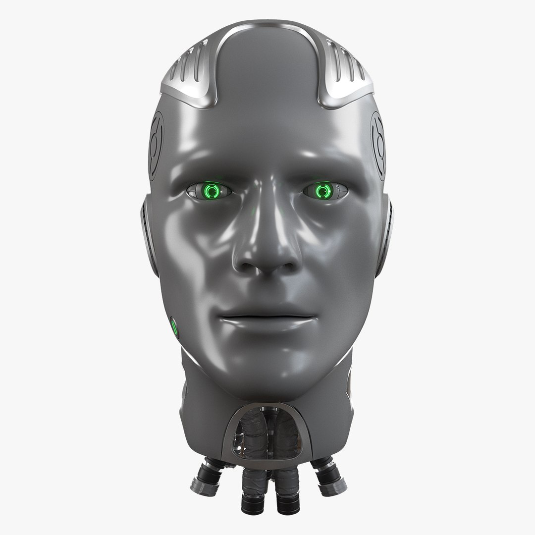 Male Robot Head Grey 3D Model - TurboSquid 2239433