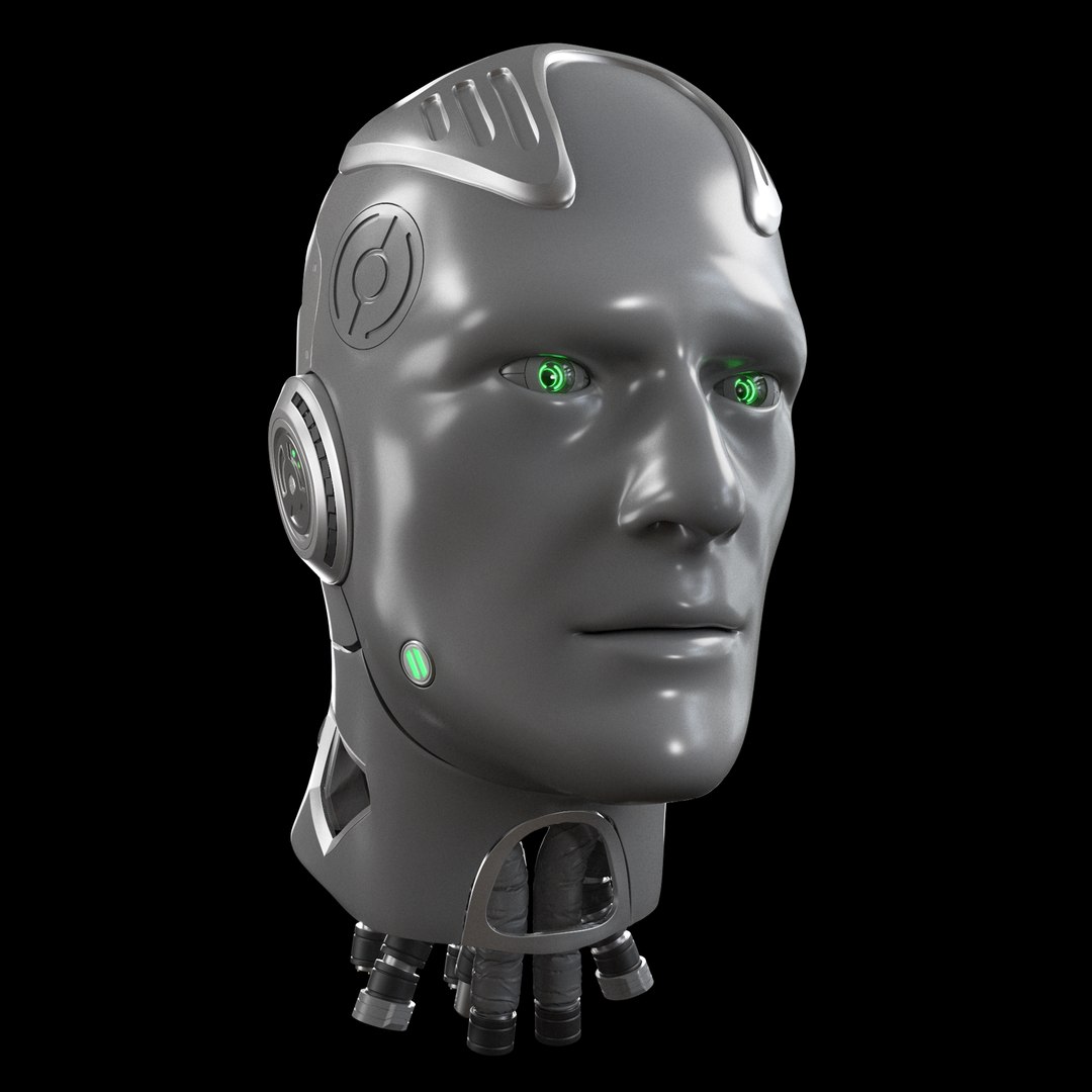 Male Robot Head Grey 3D Model - TurboSquid 2239433