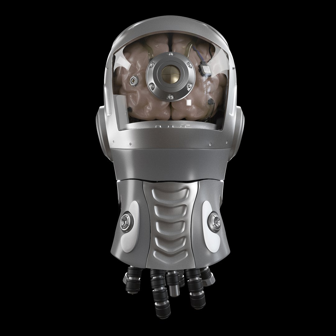 Male Robot Head Grey 3D Model - TurboSquid 2239433