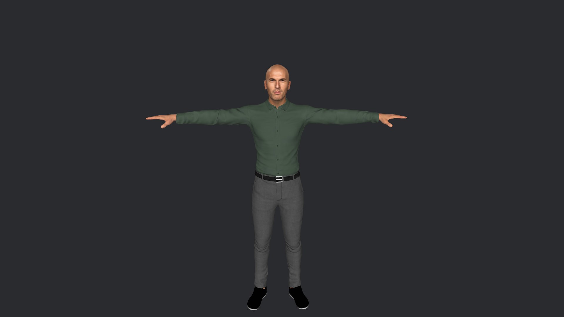 3D Zinedine Zidane Hyper Realistic Full Body Fully Rigged 3D Character ...